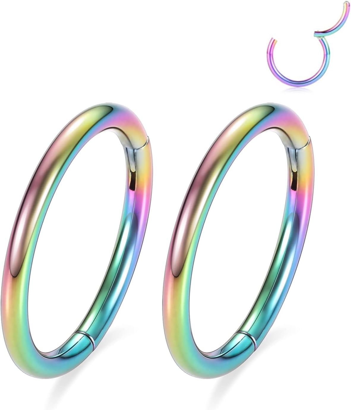 2 Pcs Nose Rings 20G 18G 16G 14G 12G 10G 8G Surgical Steel Piercing ...