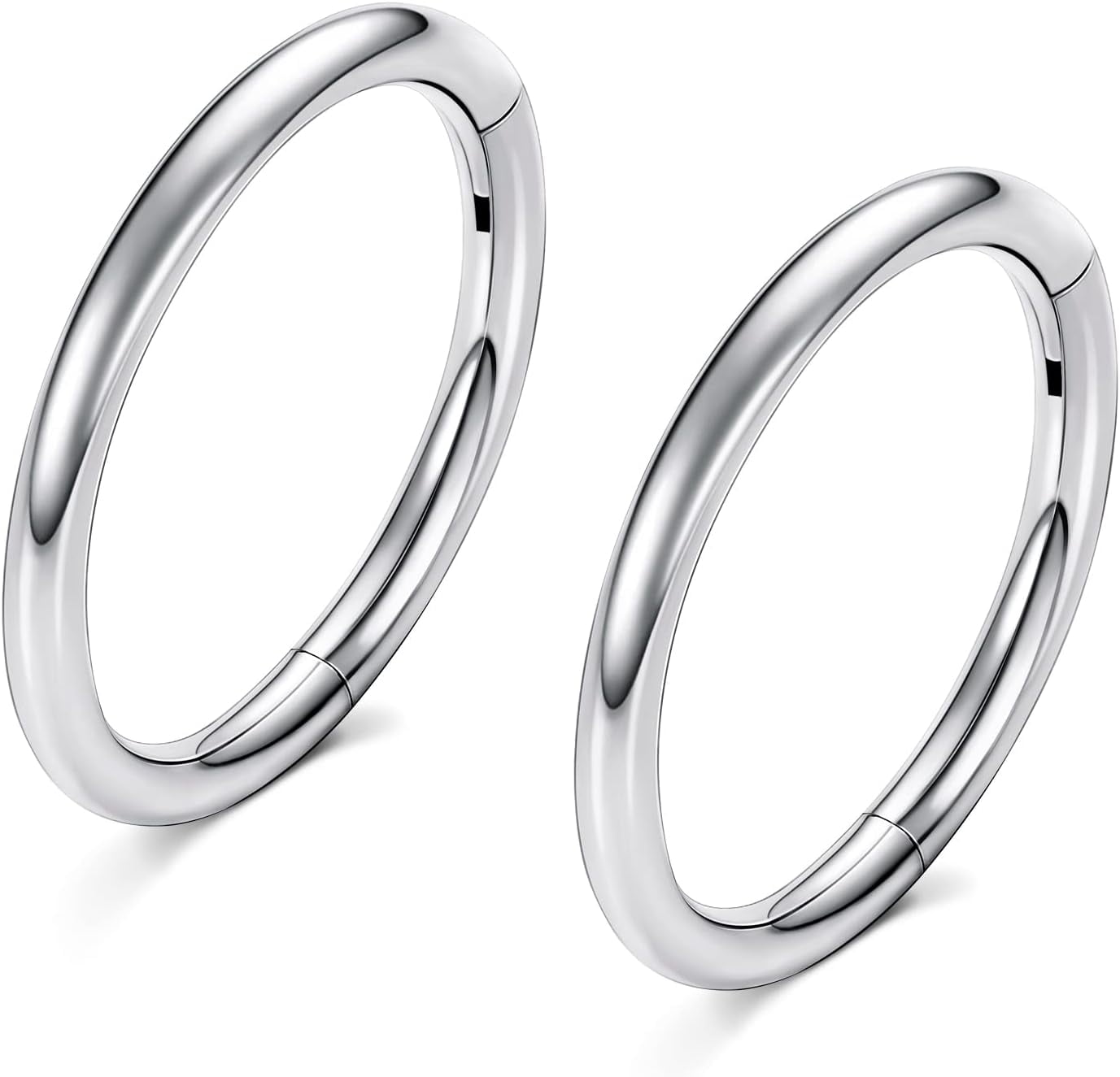 2 Pcs Nose Rings Hoops Surgical Steel 14G 16G 18G 20G Septum Rings ...
