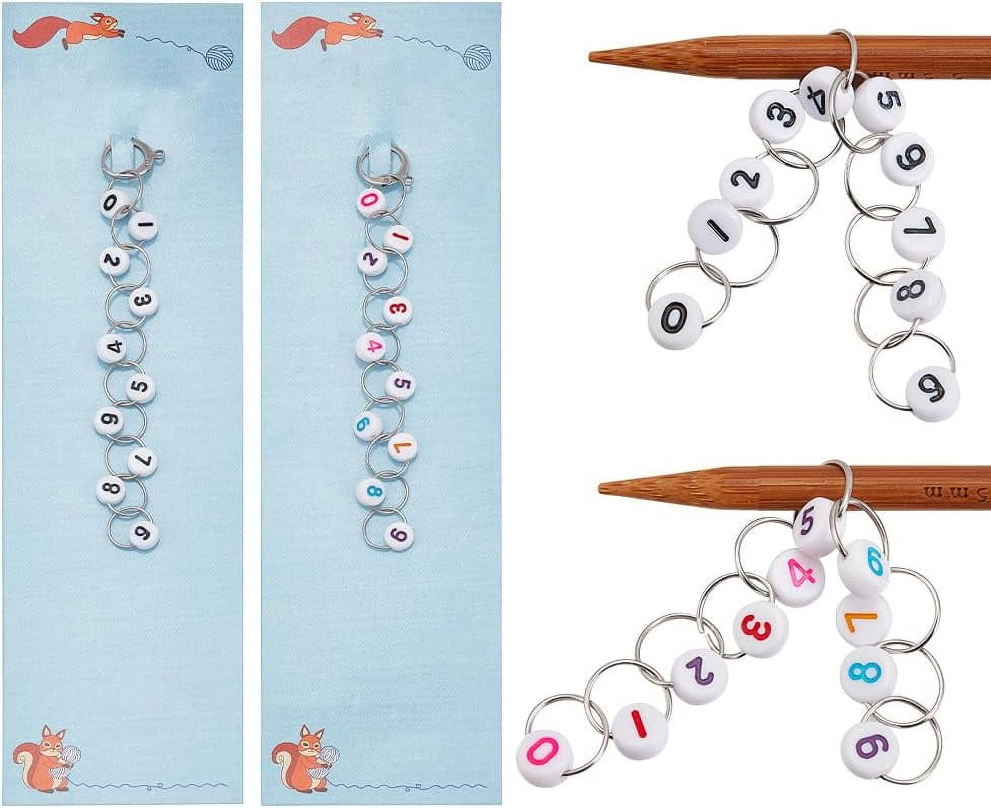 2 Pcs Number Beads Knitting Row Counter Chains Chain Row Counter ...
