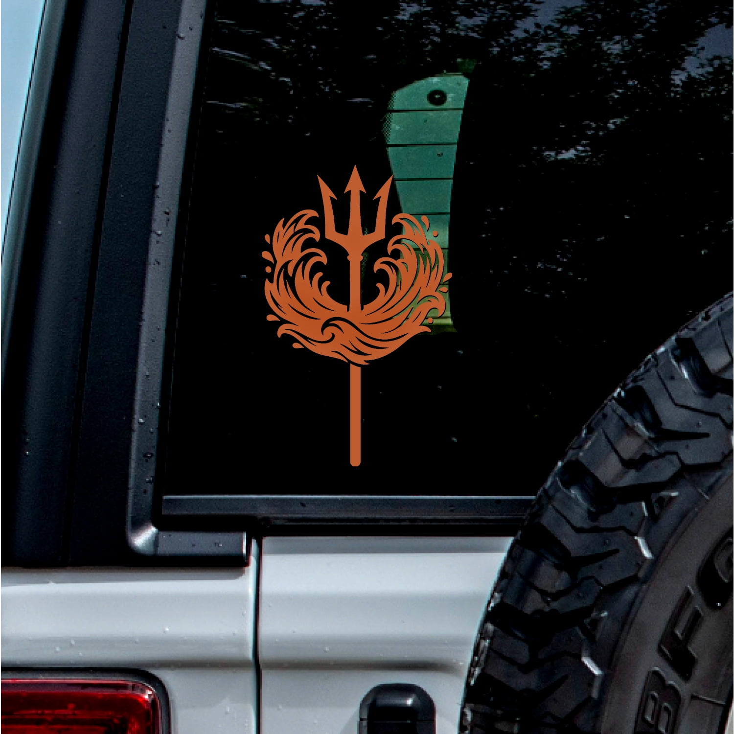 (2 Pcs Nut Brown, 5.3'' x 8.3'') - Vinyl Sticker Decal - "Trident Surge ...