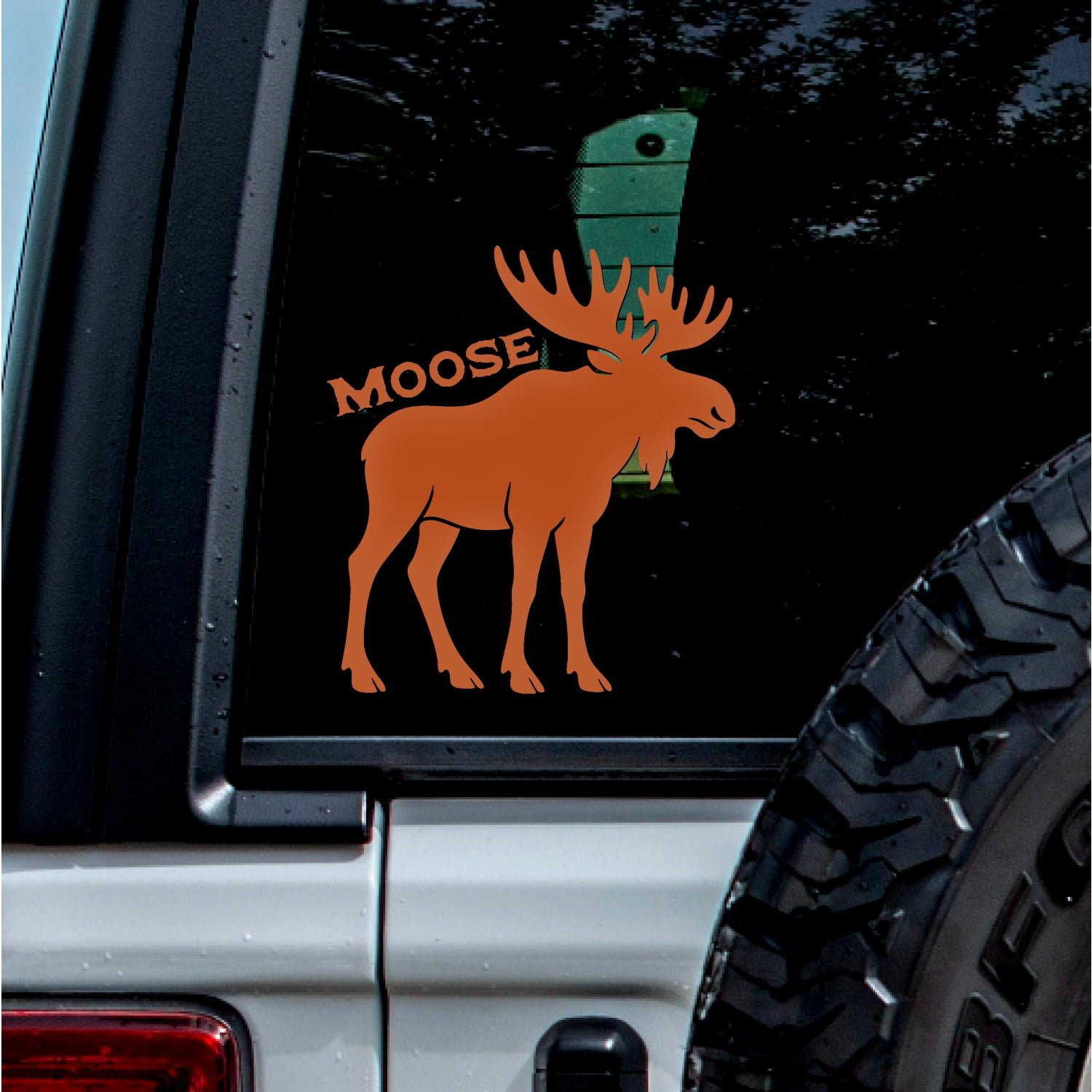 (2 Pcs Nut Brown, 7'' x 7.7'') - Vinyl Sticker Decal - "Moose ...