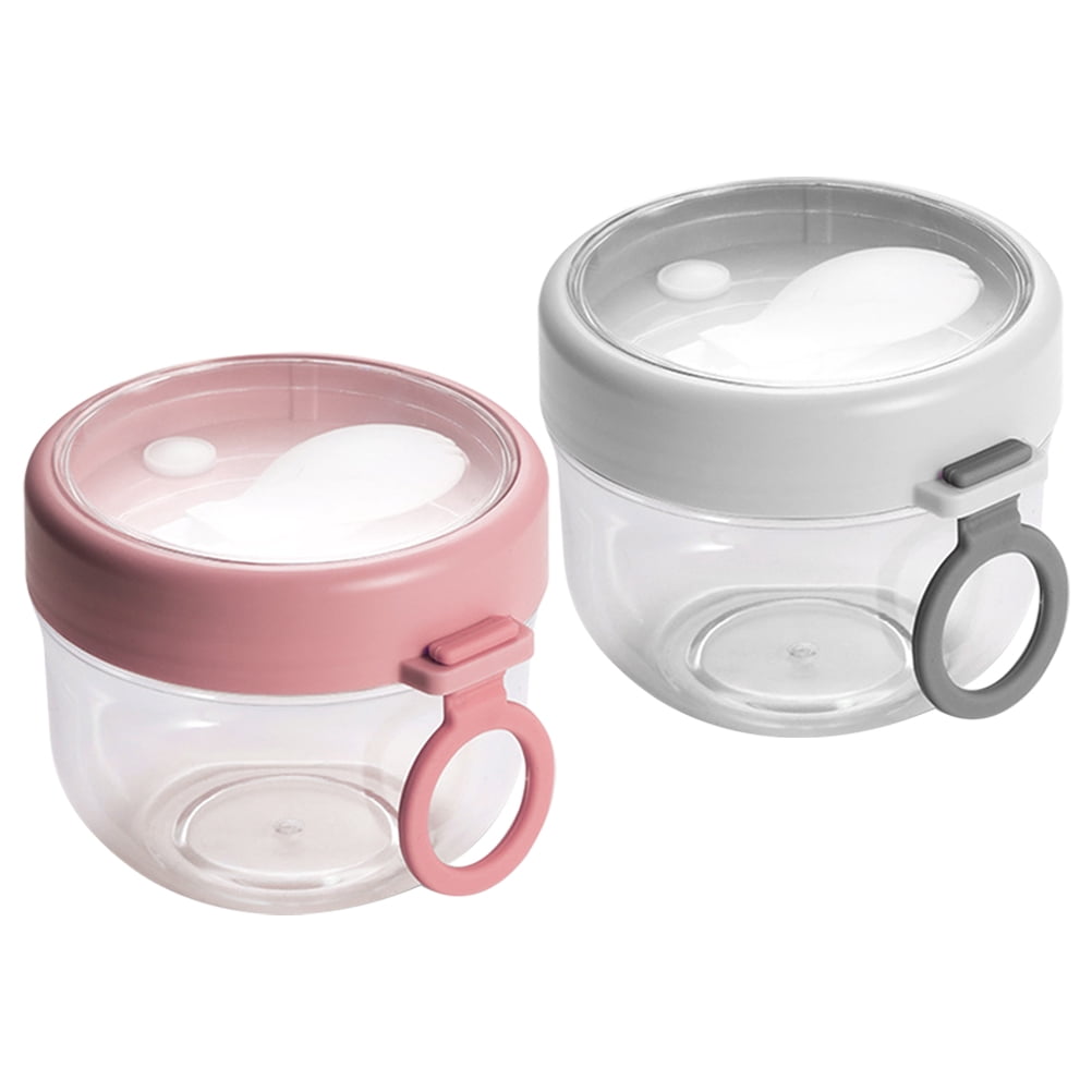 2 Pcs Oatmeal Container Overnight Oat Containers Plastic Food Storage ...