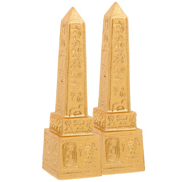 2 Pcs Obelisk Spiral Pyramid Sculpture Desktop Decoration - Walmart.com