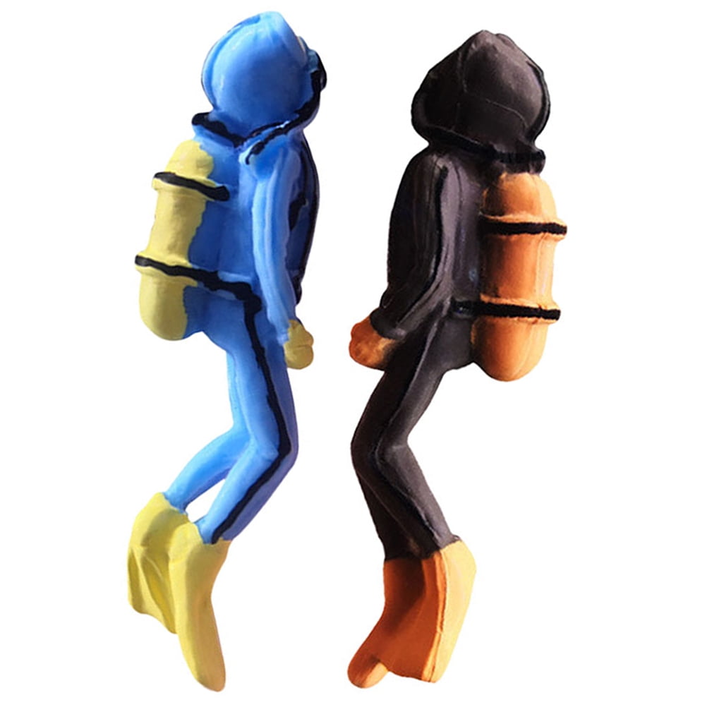 2 Pcs Ocean Character Diver Model Office Decore Resin Figurine Models ...