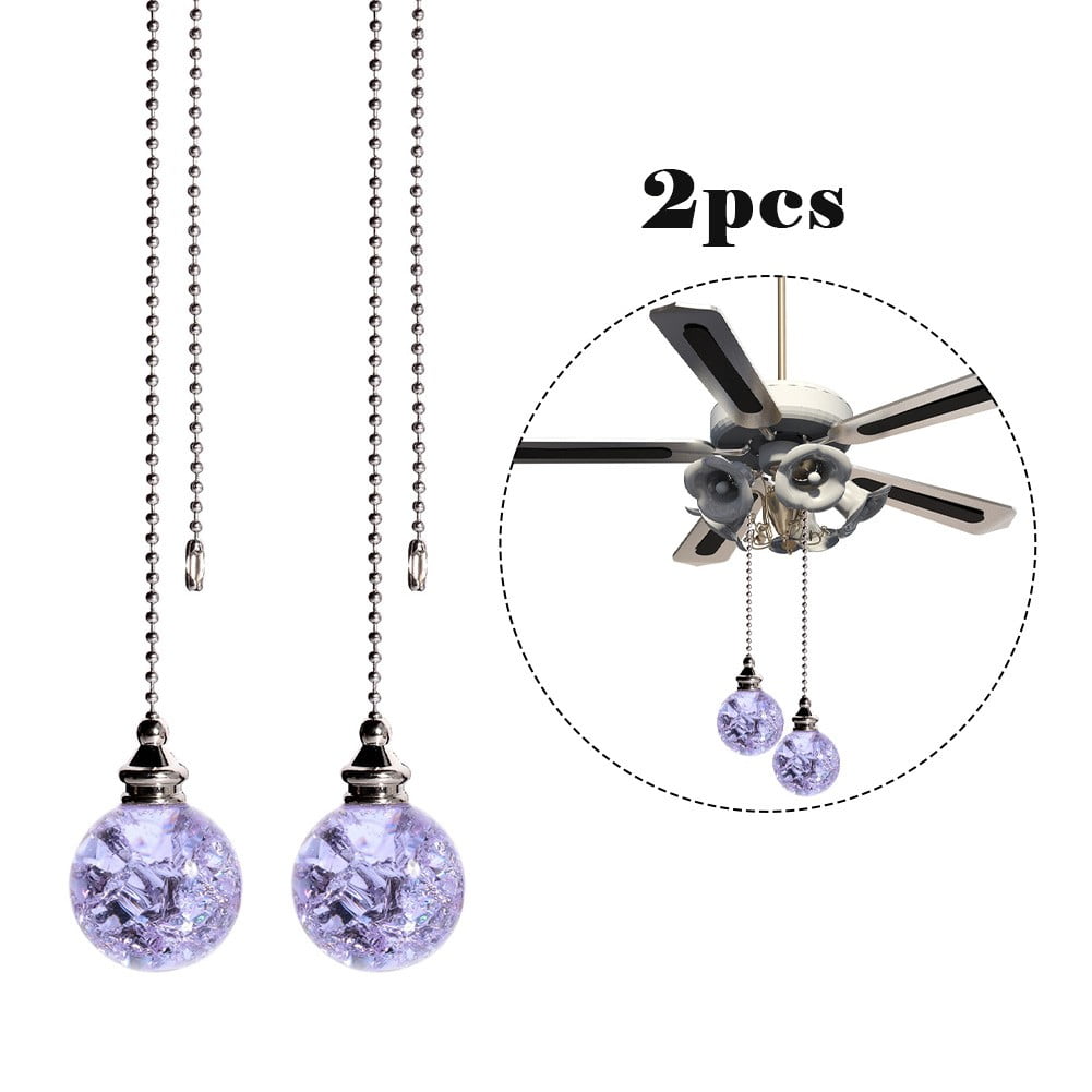 2 Pcs Of Ceiling Fan Each Decorative Crystal Fan Each Extension Chain ...