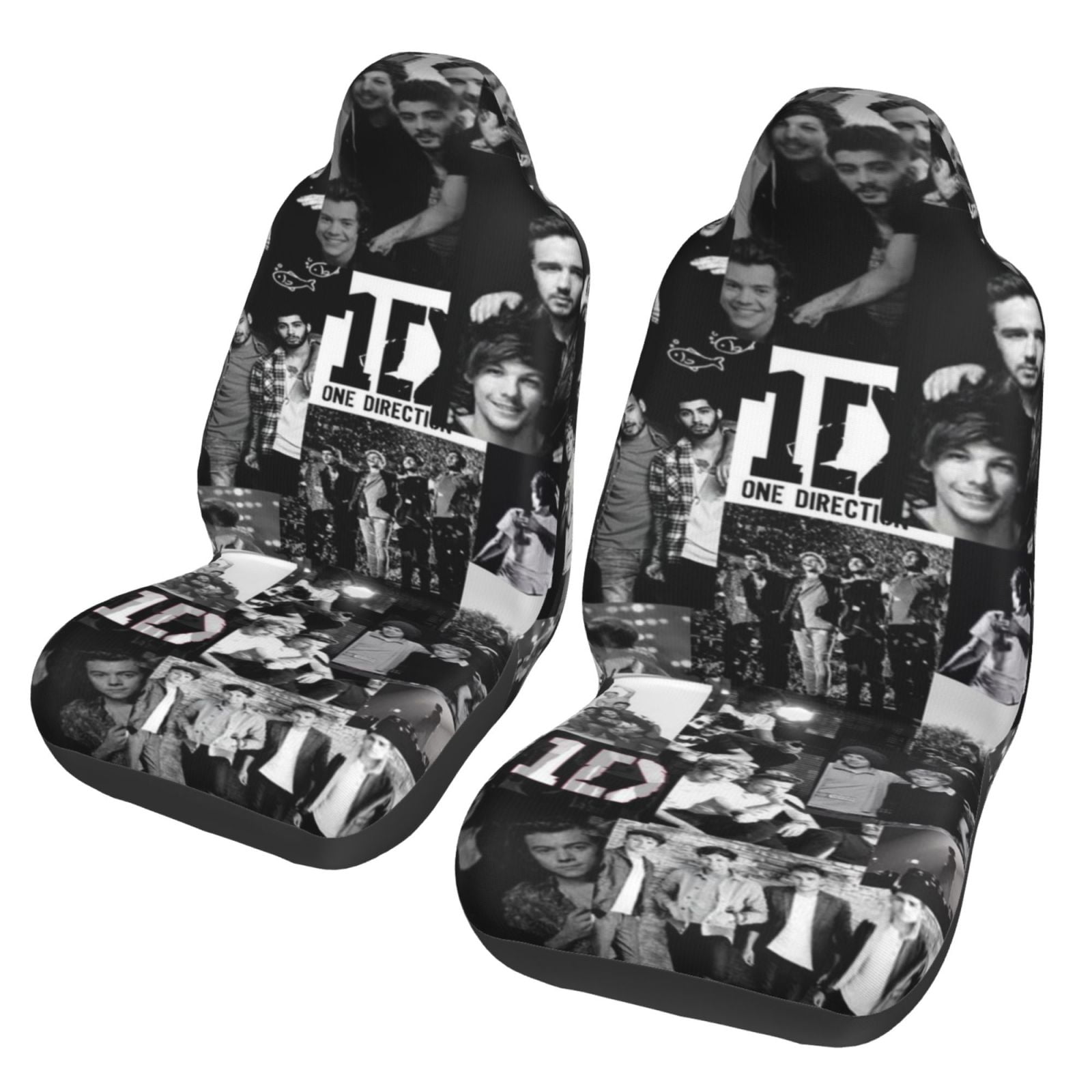 2 Pcs One Direc-,Ti0n Car Seat Covers Cartoon Car Interior Seat ...