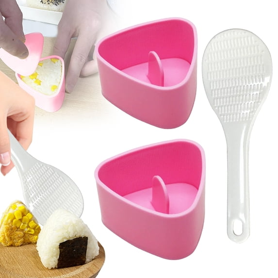 2 Pcs Onigiri Mold with Spoon, Musubi Press Maker, Triangle Rice Ball ...