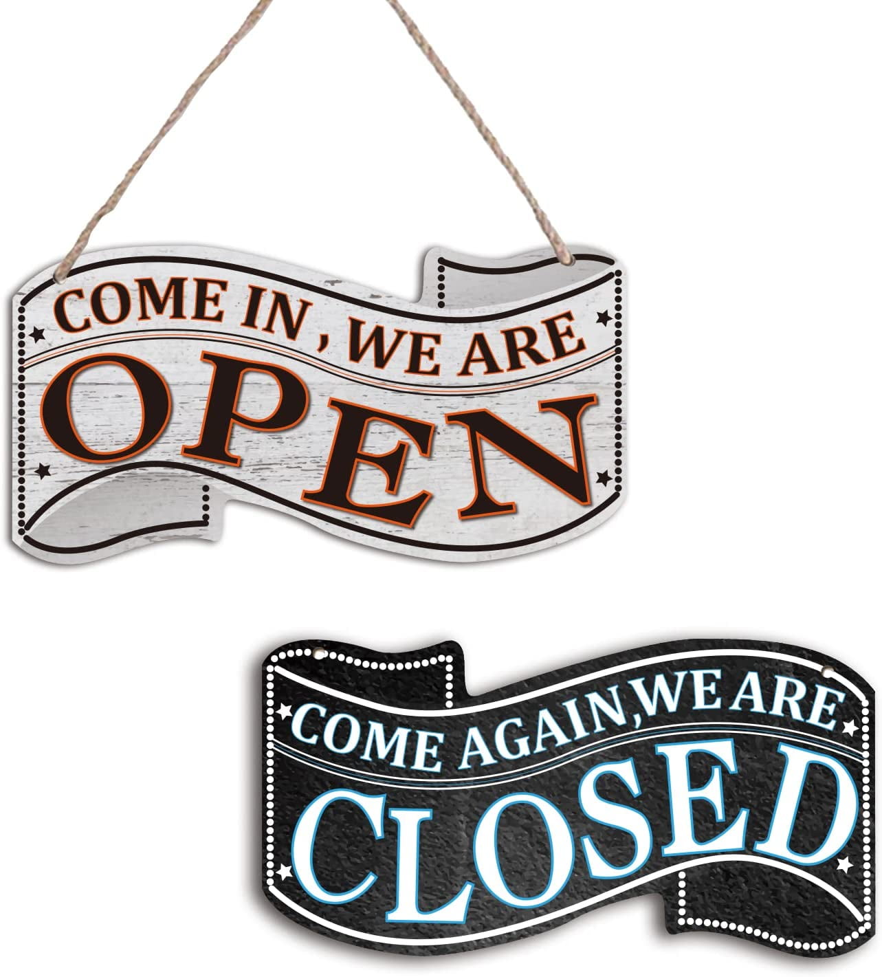 2 Pcs Open Closed Wooden Signs Come in Sign Store Hanging Sign Store ...