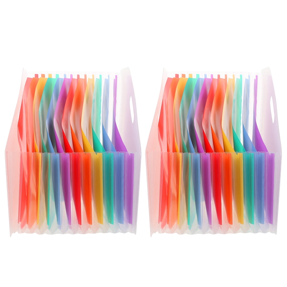 2 Pcs Organ Pack Folder Small Accordion File Organizer Desktop Standing ...
