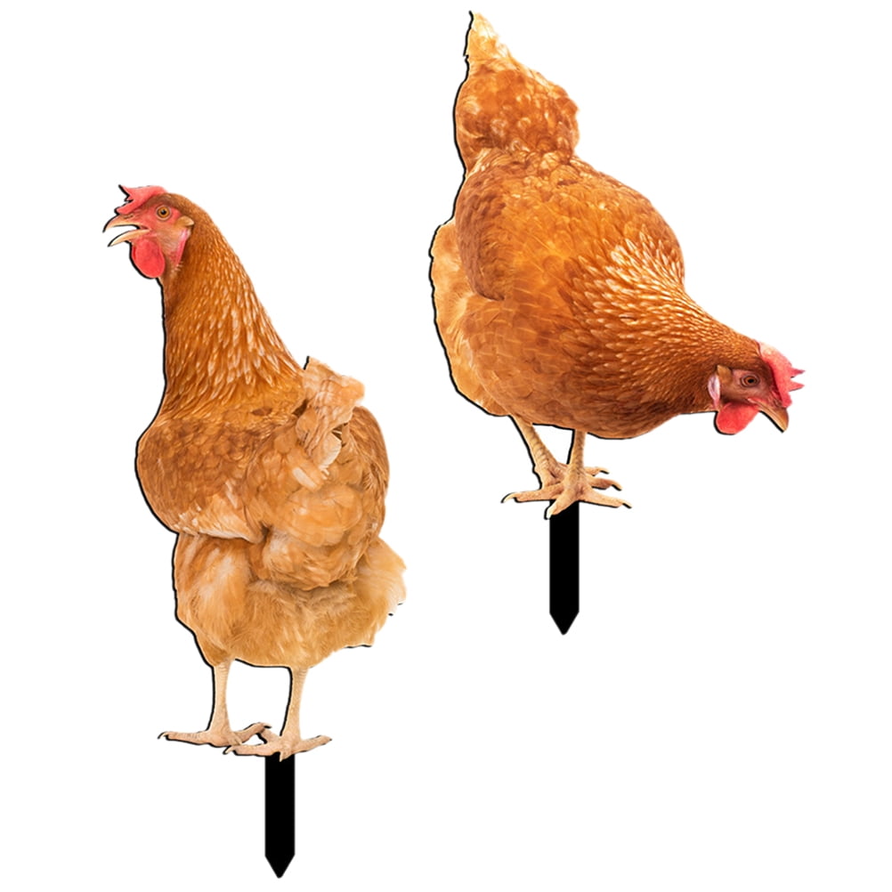 2 Pcs Ornament Garden Accessory Backyard Decor Chicken Yards Art Garden ...