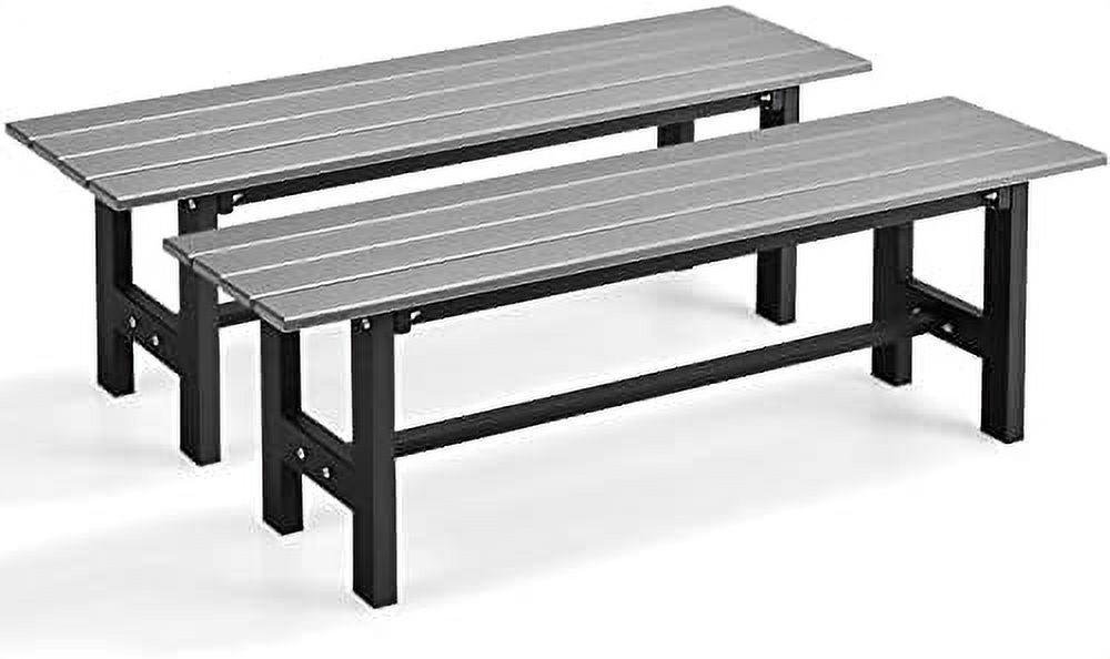 2 Pcs Outdoor Bench Seat - Backless Patio Garden Bench, 47” Outside ...