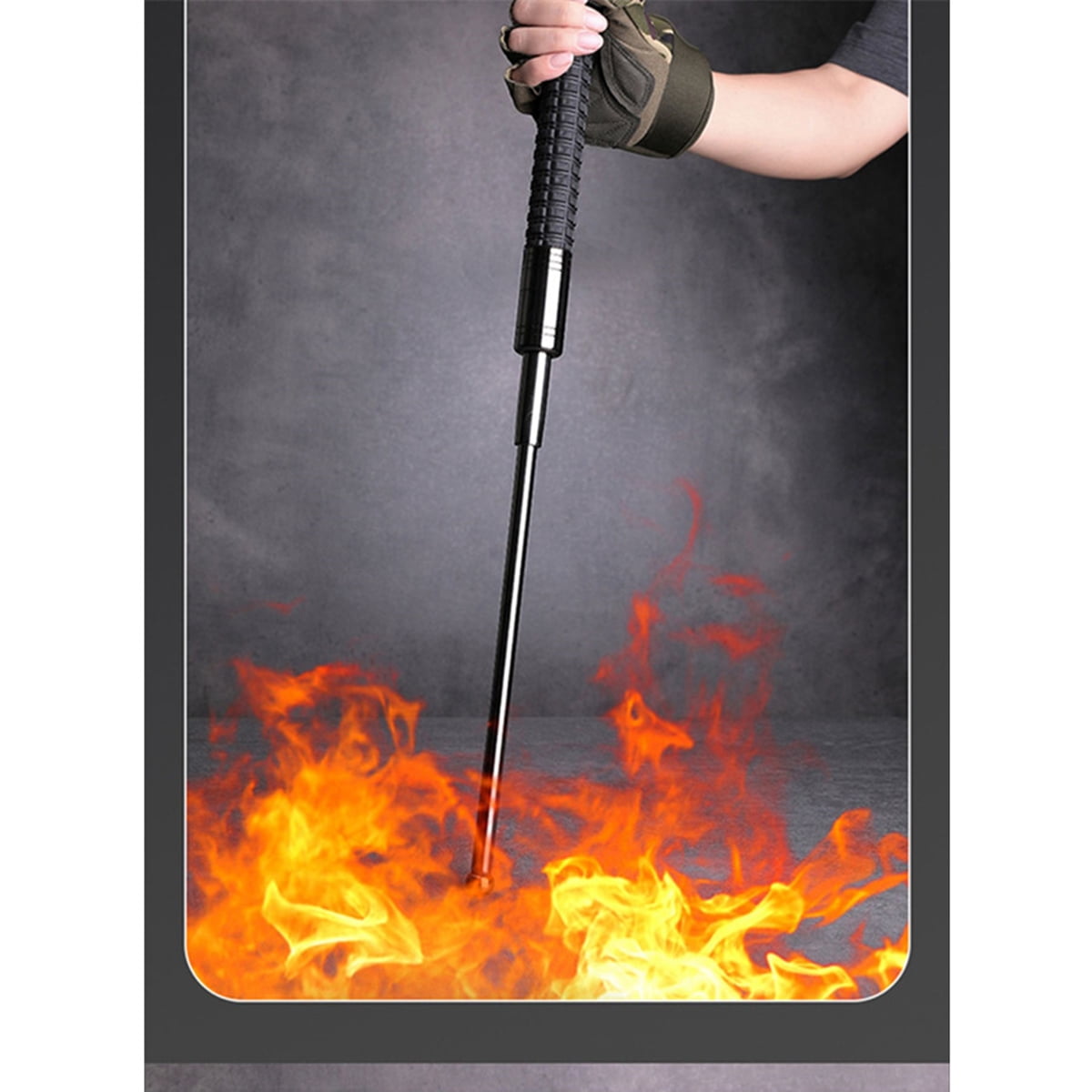 2 Pcs Outdoor Camping 26 inches Scalable Stick for Men Auto Standby ...