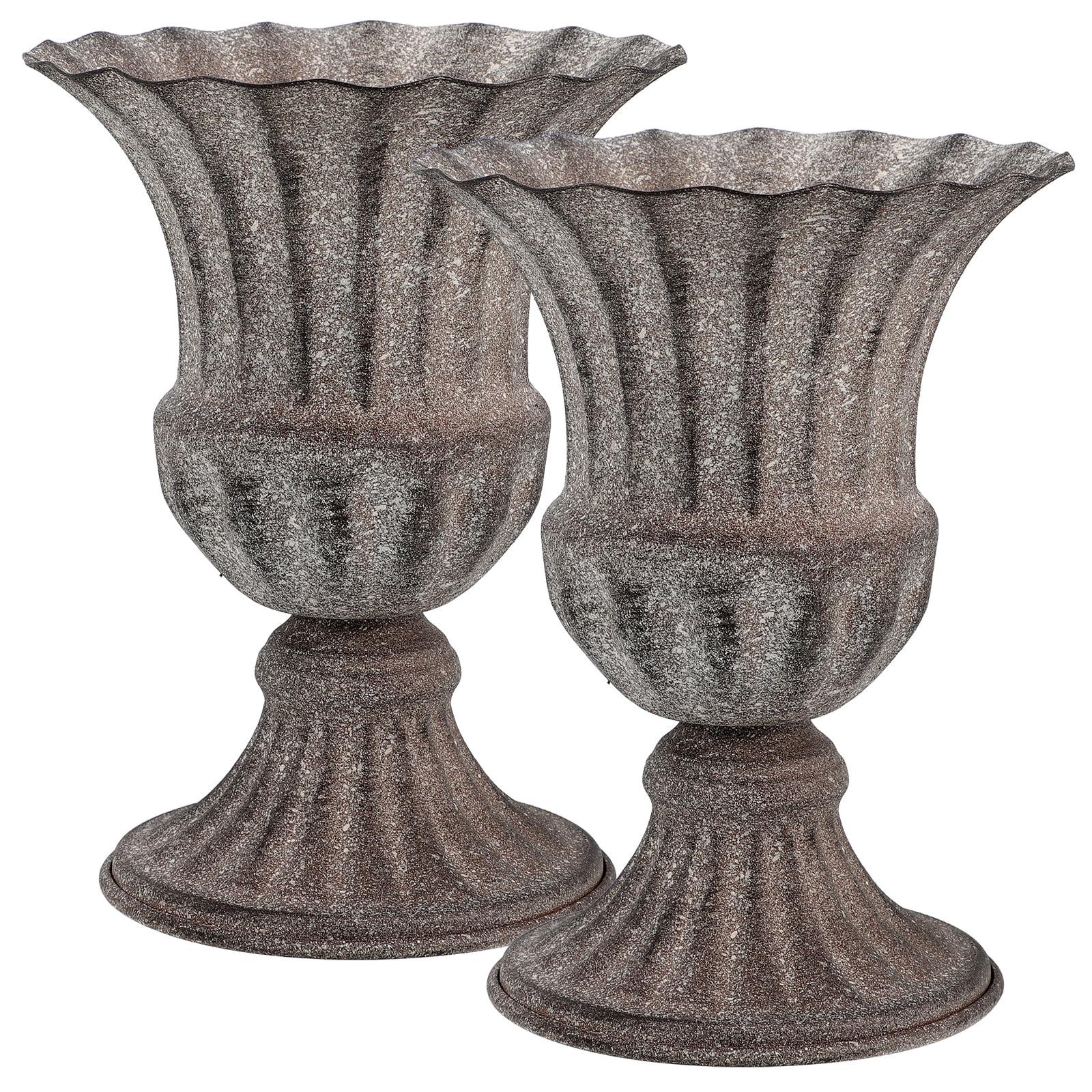 2 Pcs Outdoor Decor Artificial Plants Metal Bracket Trumpet Flower Vase ...