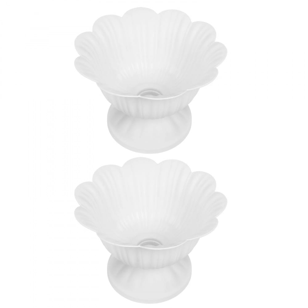 2 Pcs Outdoor Flower Pots Roman Plastic Flowerpot Vintage Retro White ...