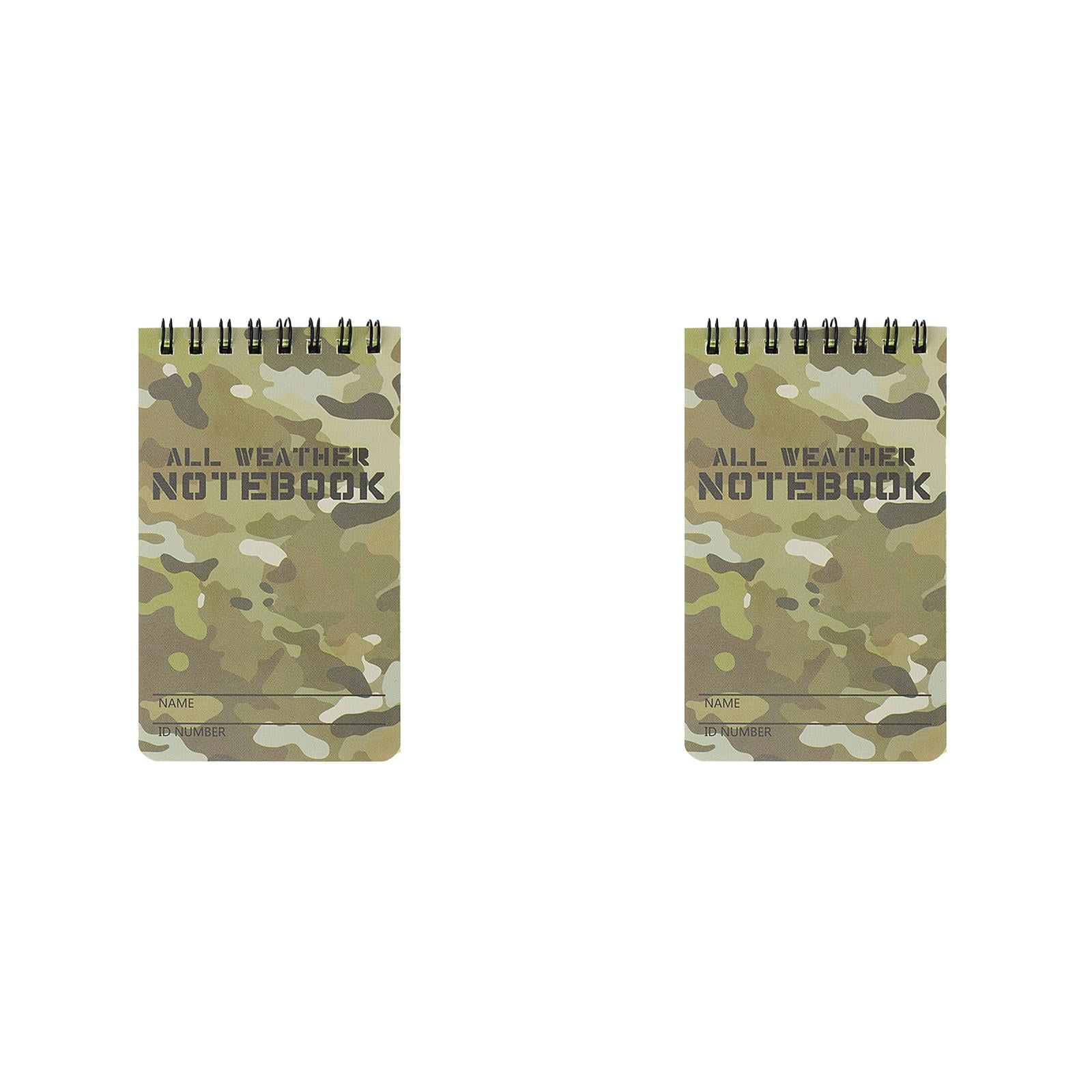 2 Pcs Outdoor Waterproof Spiral Notepad, Top Wirebound Notepad Grid ...