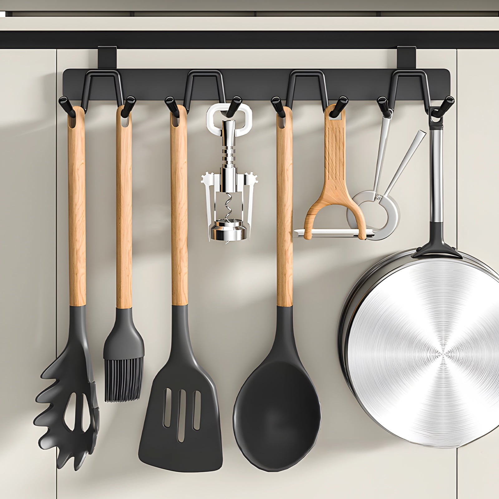 Kitchen Utensil Holder Hanger, Over the Cabinet Door Hooks, Kitchen ...
