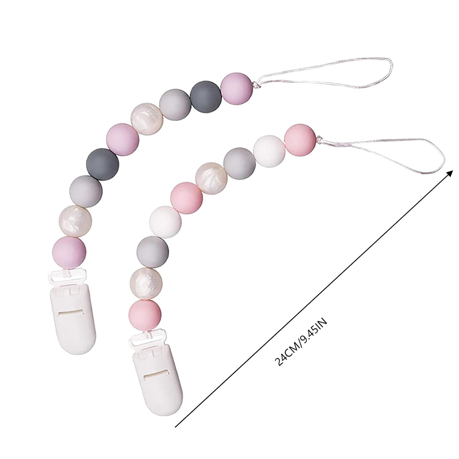 2 Pcs Pacifier Clips, Silicone Holder for Baby’S Binky & Teething Toys, Neutral Baby Paci Clips ...