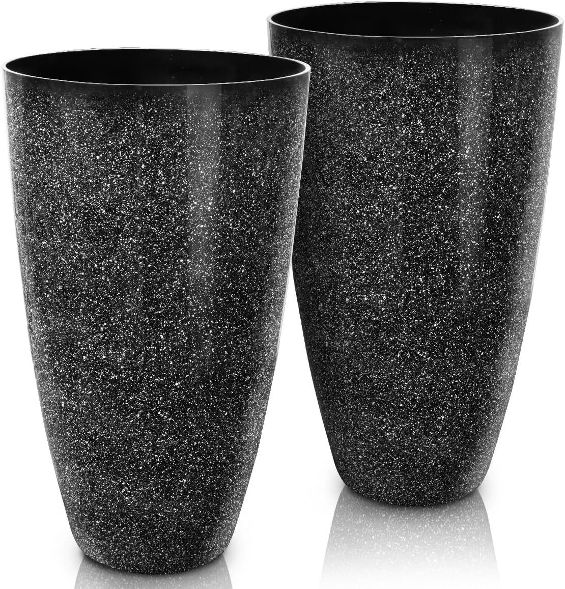 2 Pcs Pack 21 Inches Plastic Resin Tall Tapered Planter Pots Large ...