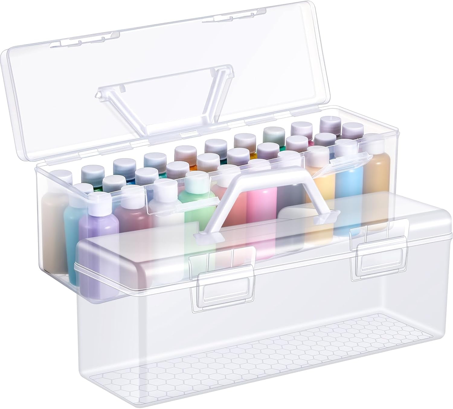 2 Pcs Paint Storage Box for 2 Fl. oz Acrylic Paints, Acrylic Portable ...