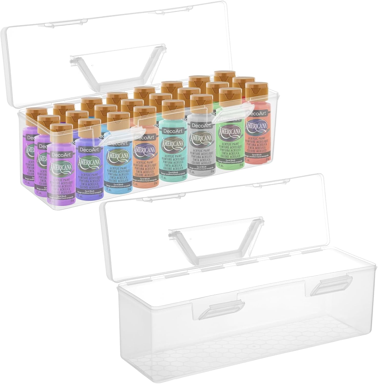 2 Pcs Paint Storage Boxes for Apple Barrel Acrylic, Plastic Art Supply ...