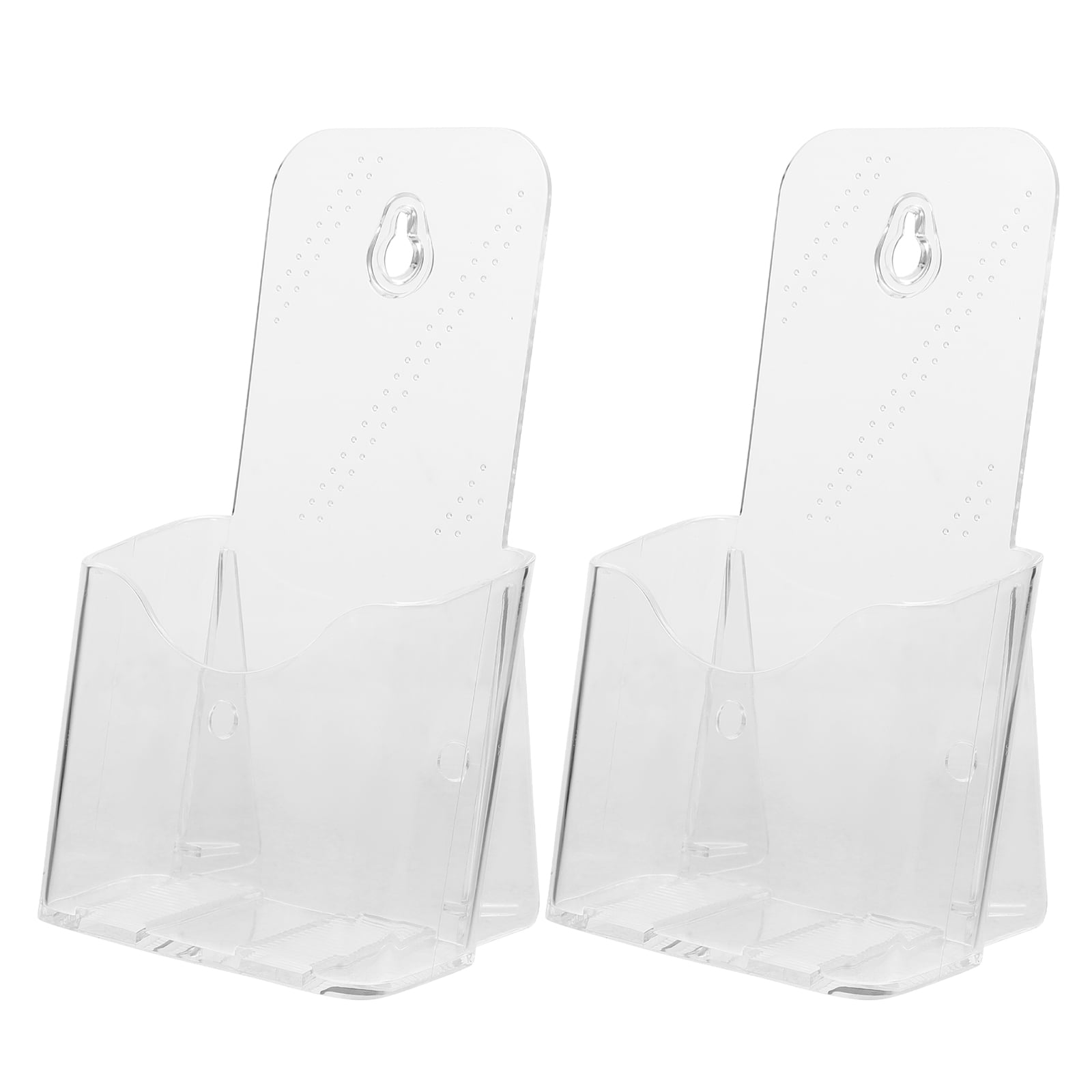 2 Pcs Pamphlets Display Stand Wall Mount Magazine Holder Transparent ...