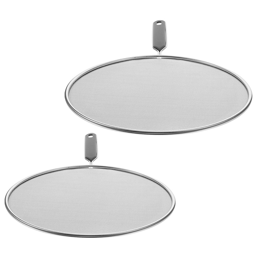 2 Pcs Pan Cover for Frying Stainless Splatter Screen Foil Oven Liner ...