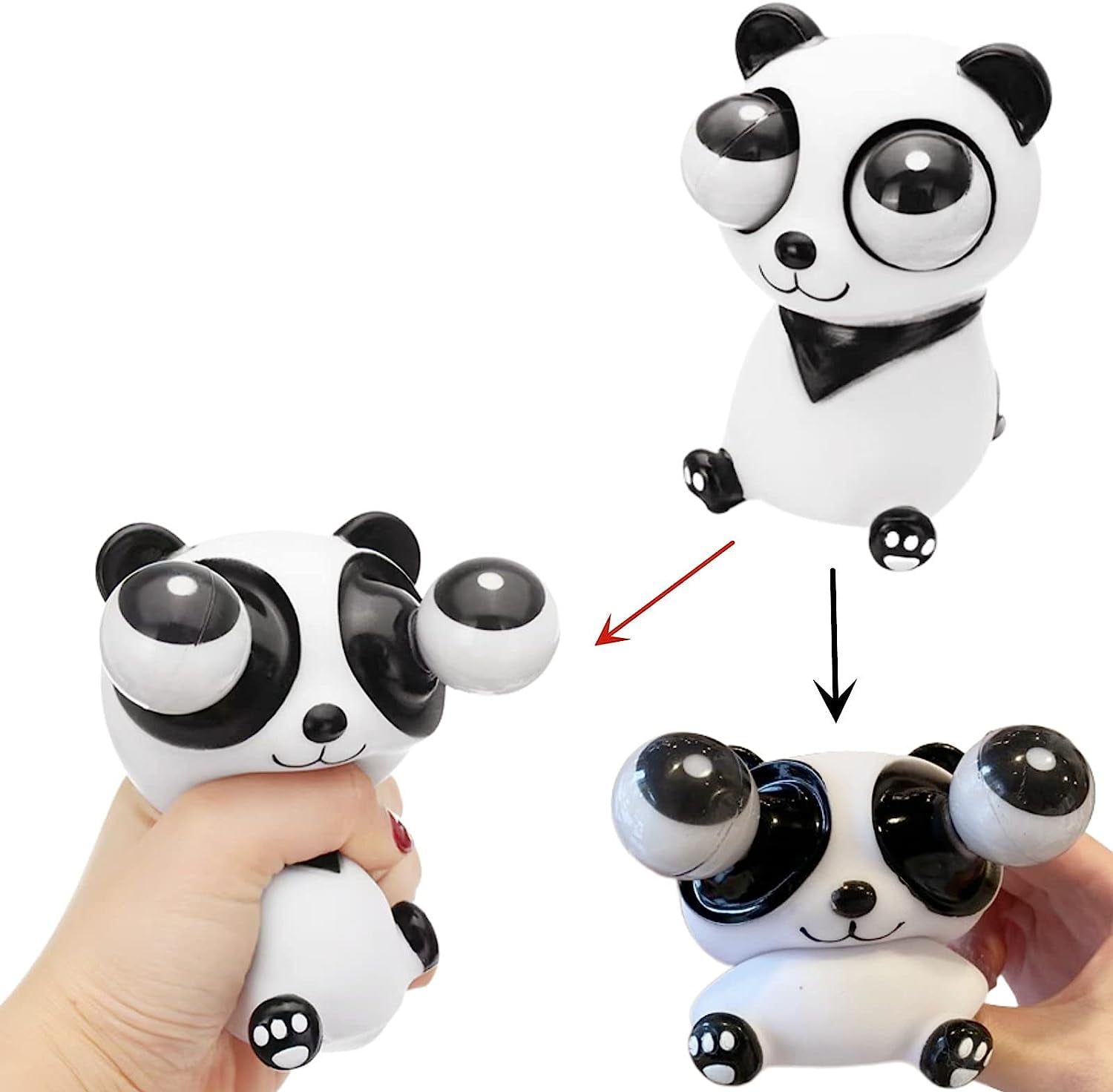 2 Pcs Panda Squeeze Toys, Squeeze Stress Panda Toys,Eyes That Pop Open ...