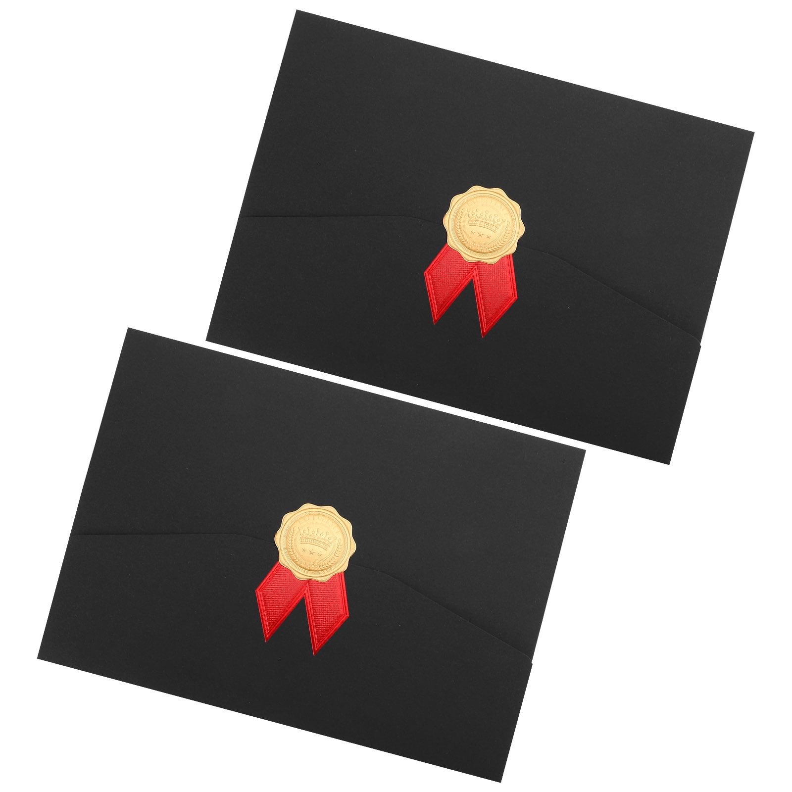 2 Pcs Paper Certificate Envelope Stickers Sealing Duct Black - Walmart.com