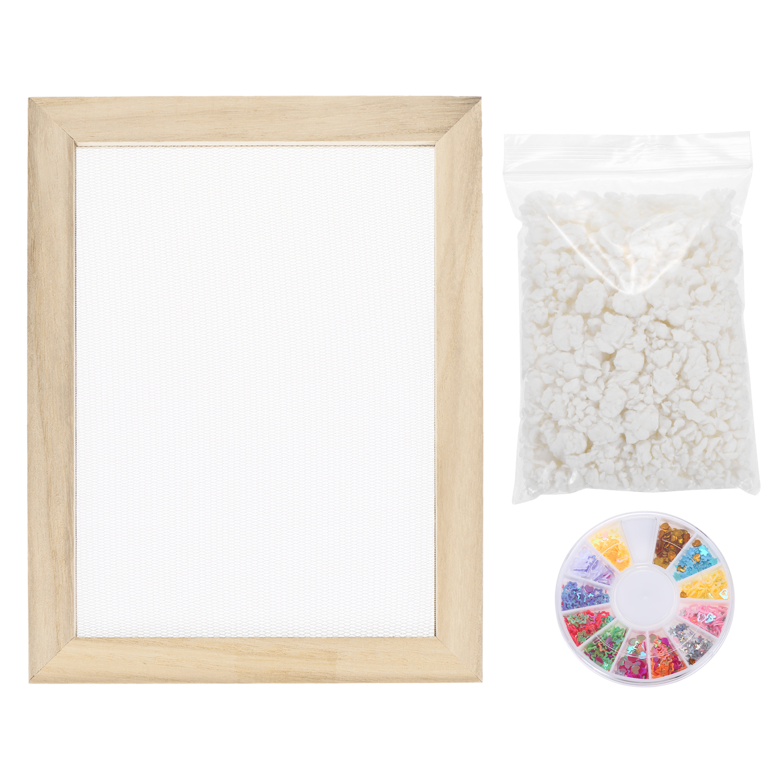 Uxcell Paper Making Screen with Decorate Sequins Wooden Paper Making 9. ...