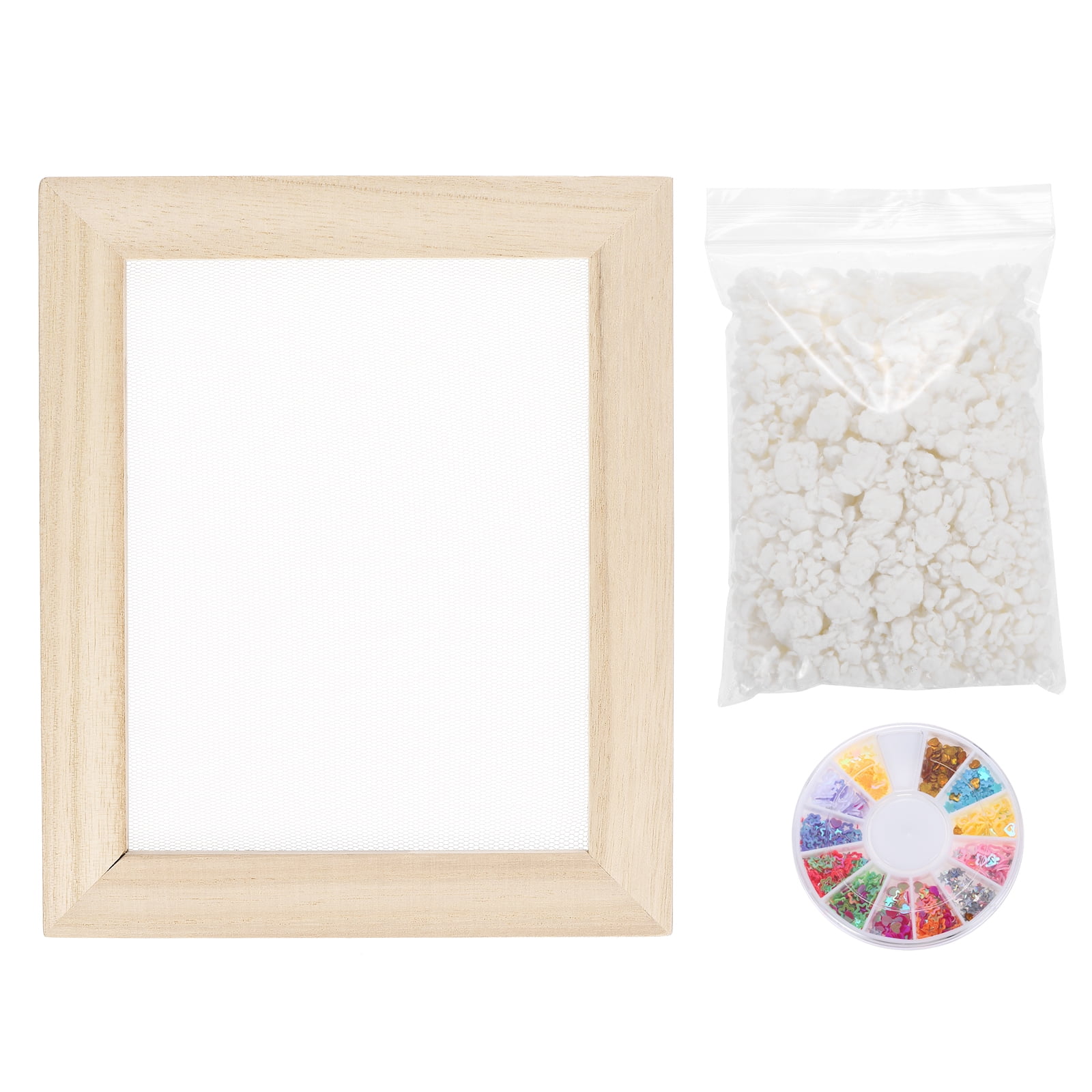Uxcell Paper Making Screen with Decorate Sequins Wooden Paper Making 7. ...