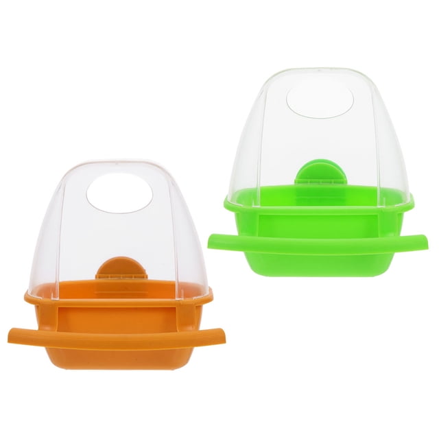 2 Pcs Parrot Feeding Bowl Bird Food Box Transparent Cup - Walmart.com