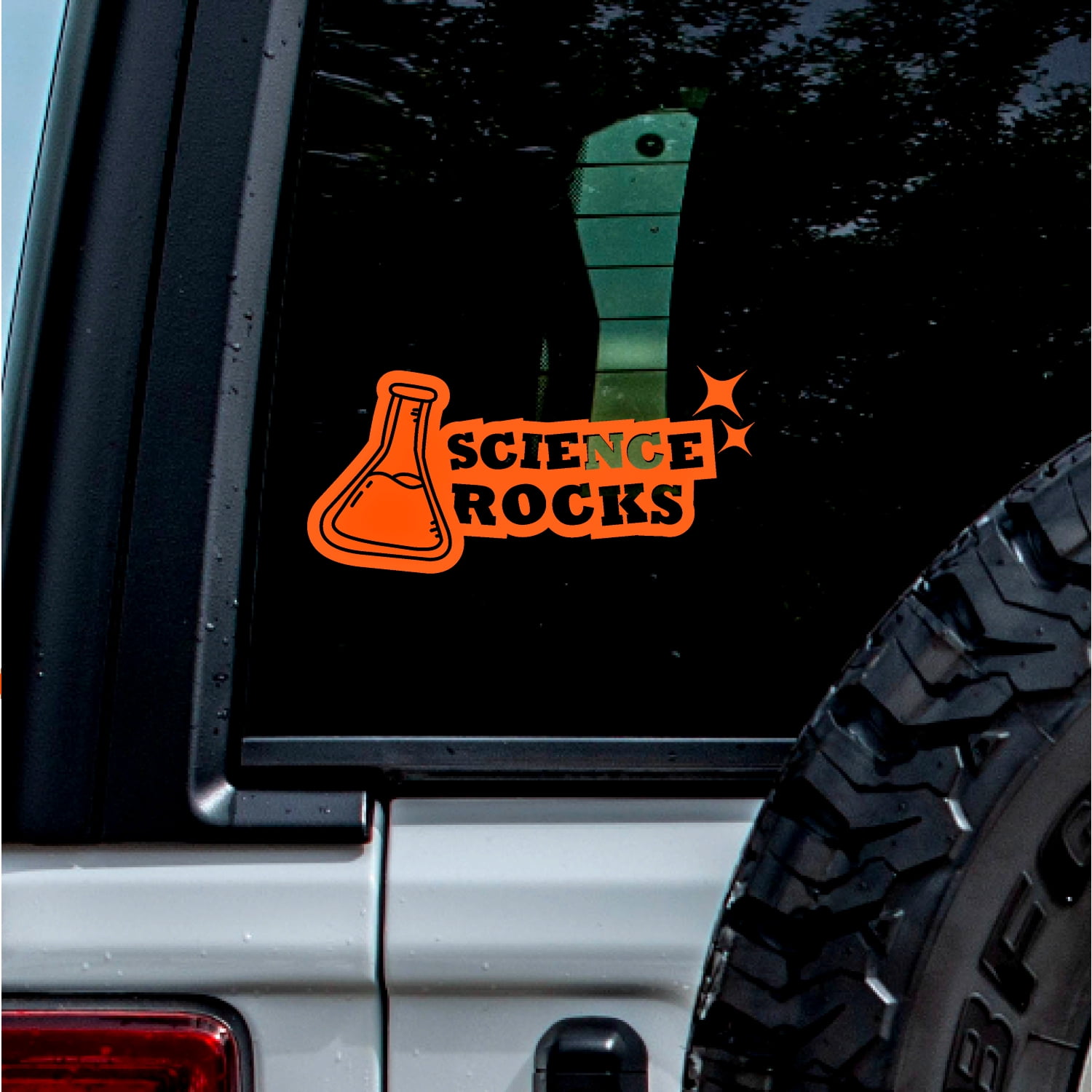 (2 Pcs, Pastel Orange, 5.8'' X 2.7'') Transparent Adhesive Decal Sticker Of Science Rocks For ...