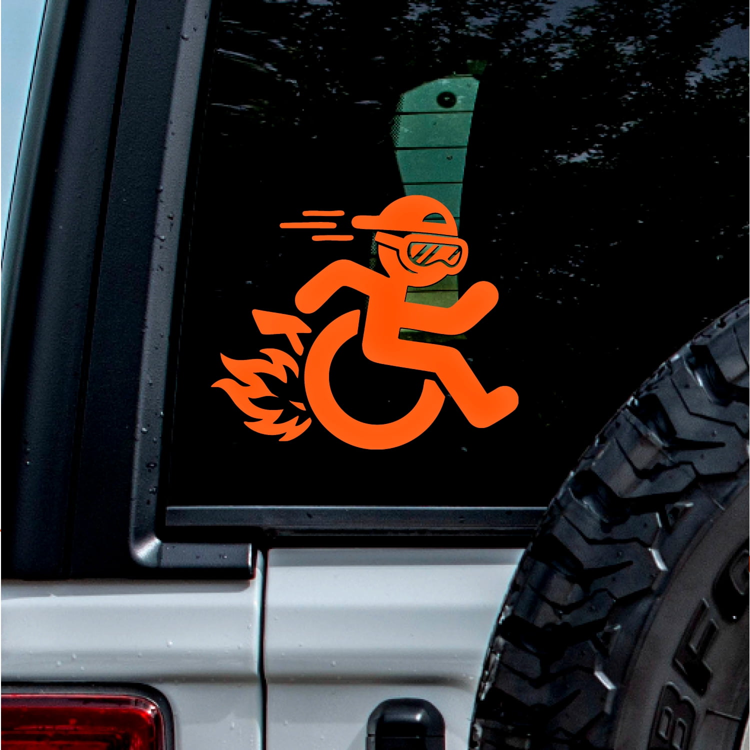 (2 Pcs Pastel Orange, 8.5'' x 7.0'') - Vinyl Sticker Decal - "Handicap ...