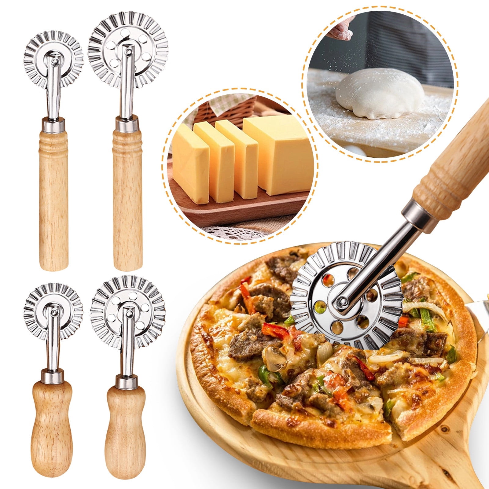 Home Baking Made Easy: Pasta And Pastry Cutter Wheel With Wooden Handle ...
