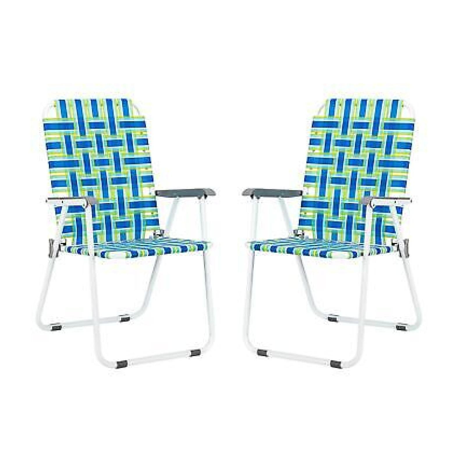 2 Pcs Patio Furniture Outdoor Steel Folding Web Chaise Beach Lawn ...