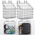2 Pcs Pegboard Baskets 12.4 x 7.5 x 12.8'', 11 x 5 x 12.6'' with 4 ...