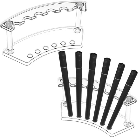 2 Pcs Pen Display Stand, 6-Slot Acrylic Pen Holder Pen Makeup Brush ...