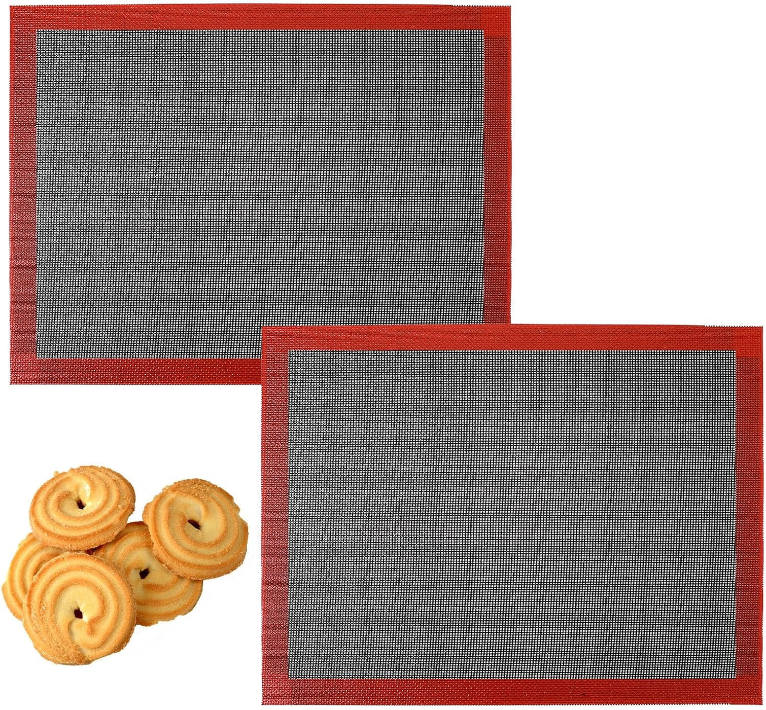 2 Pcs Perforated Silicone Baking Mats 15.7"*11.7" Silicone Baking Sheet ...