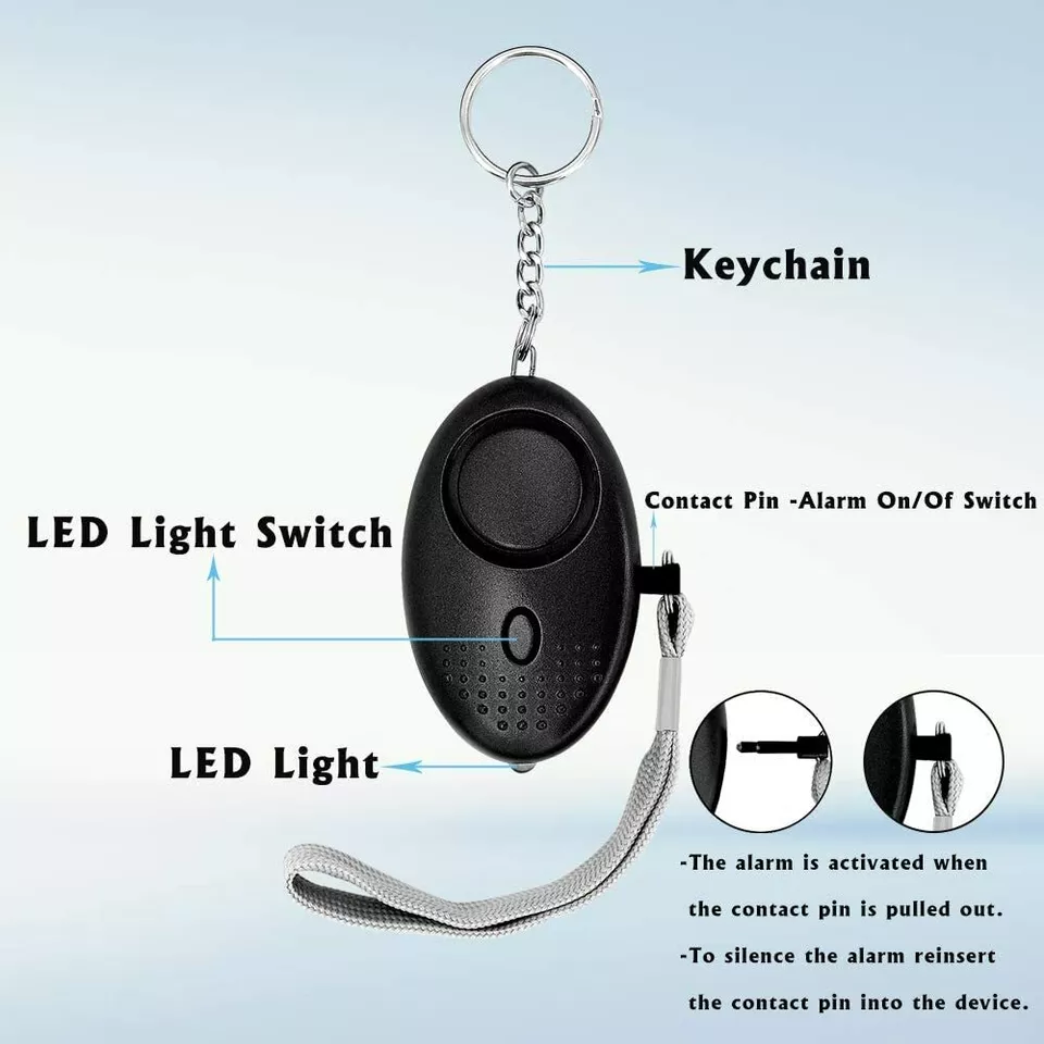 2 Pcs Personal Alarm-130DB Vigilant Bell for Self Defense in Emergency ...