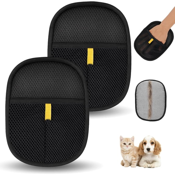 2 Pcs Pet Hair Removal Gloves,Electrostatic Pet Hair Remover,Reusable ...