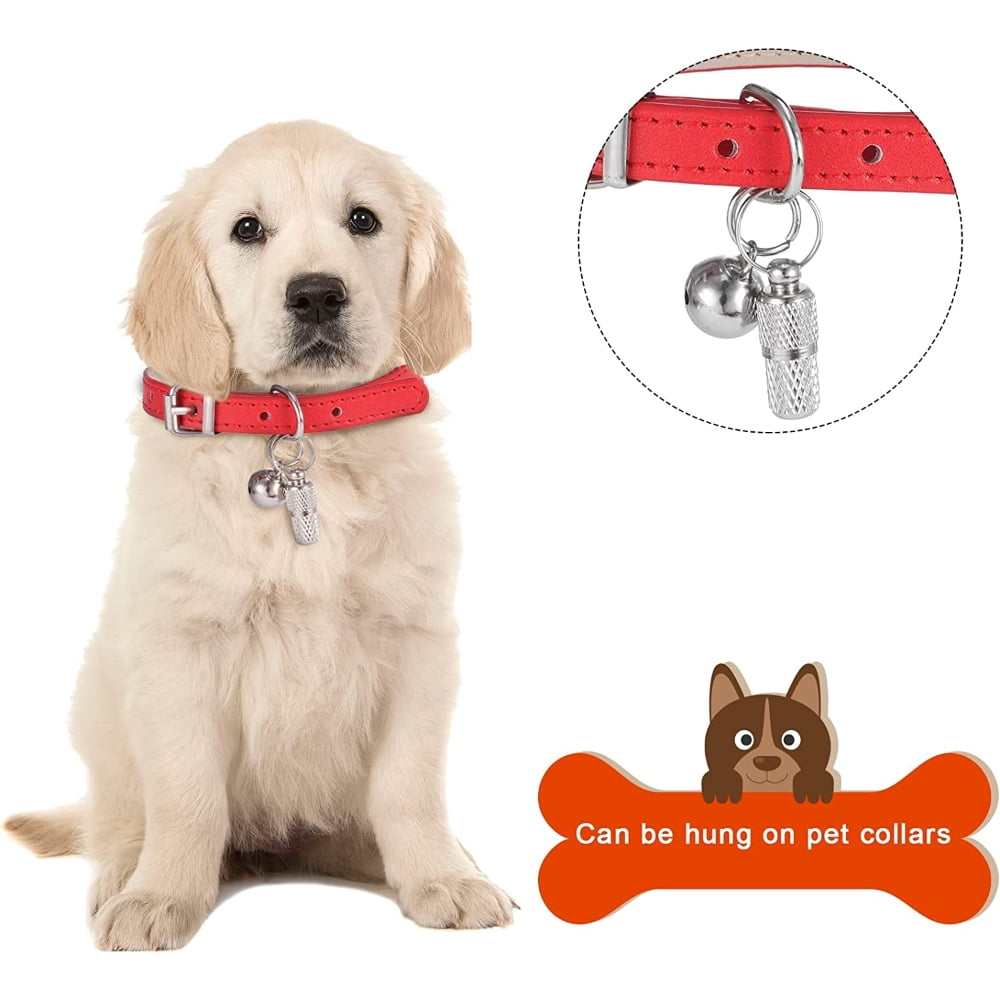 2 Pcs Pet ID Tags, Stainless Silver Anti Lost Pet Tube Tag for Collar ...
