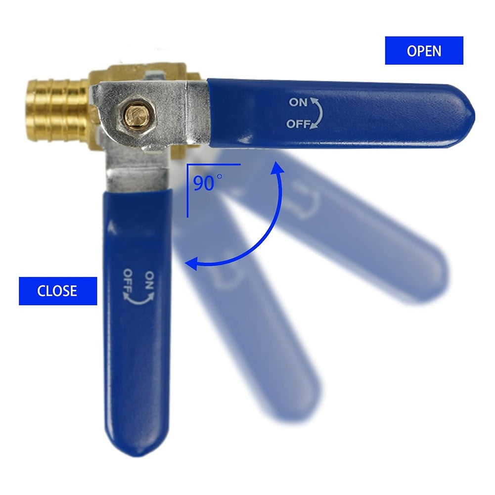 2 Pcs Pex Full Port Shut Off Ball Valve, Quarter Turn Of Brass Water ...