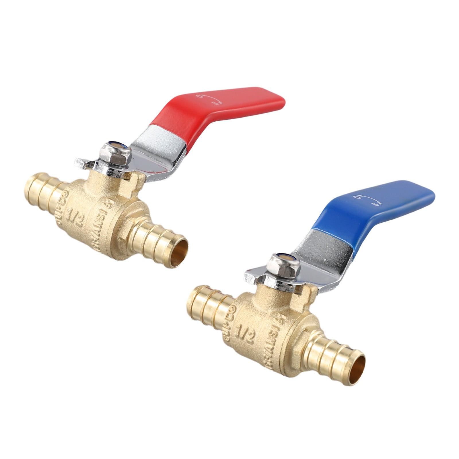 2 Pcs Pex Full Port Shut Off Ball Valve, Quarter Turn Of Brass Water ...