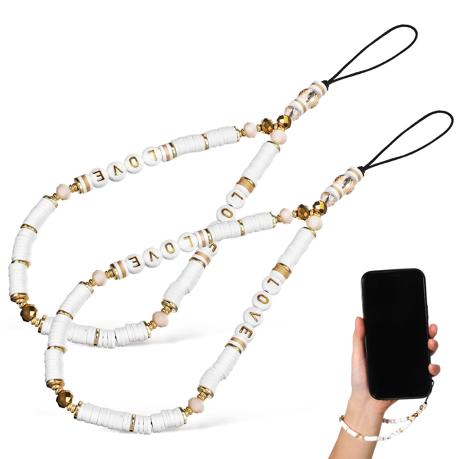 Worgeous Beaded Phone Charm Bracelets with Crystal Beads for Decor ...