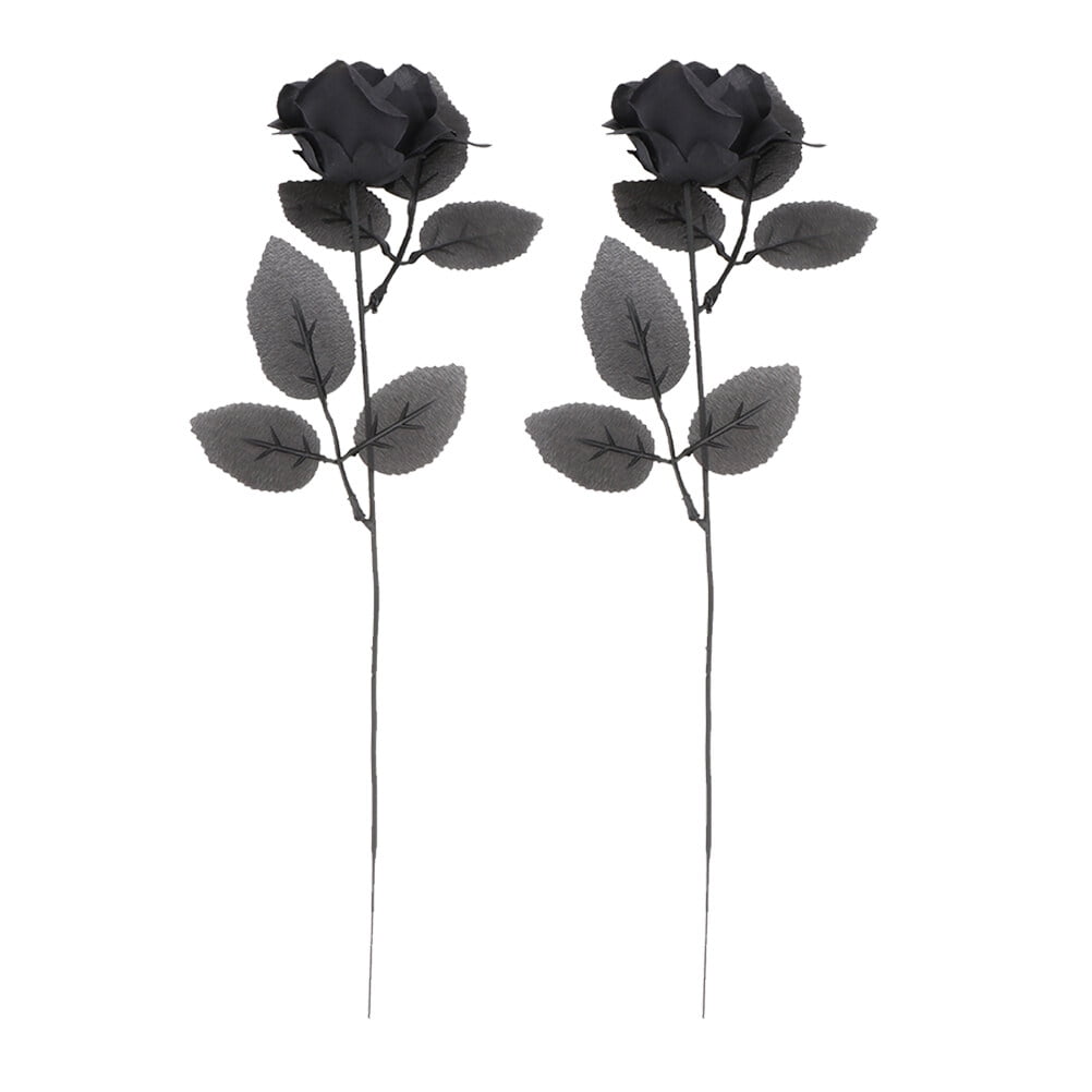 2 Pcs Photo Prop Rose Decor Green Artificial Flowers for Decoration ...