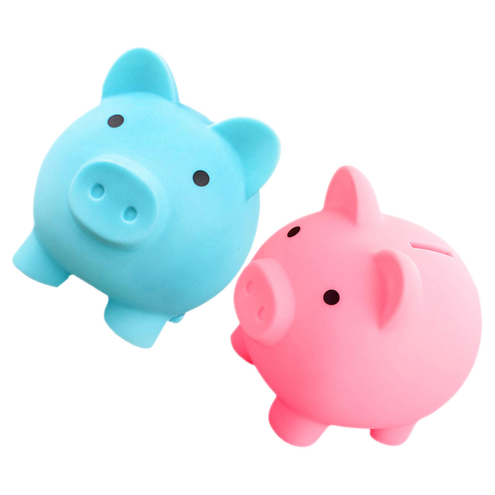 2 Pcs Piggy Bank Girl Toys Coin Saving Pot Desktop Saving Jar Cartoon ...