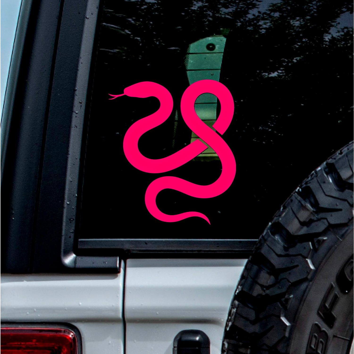 (2 Pcs Pink, 2.8'' x 3.2'') - Vinyl Sticker Decal - "Reptile snake ...