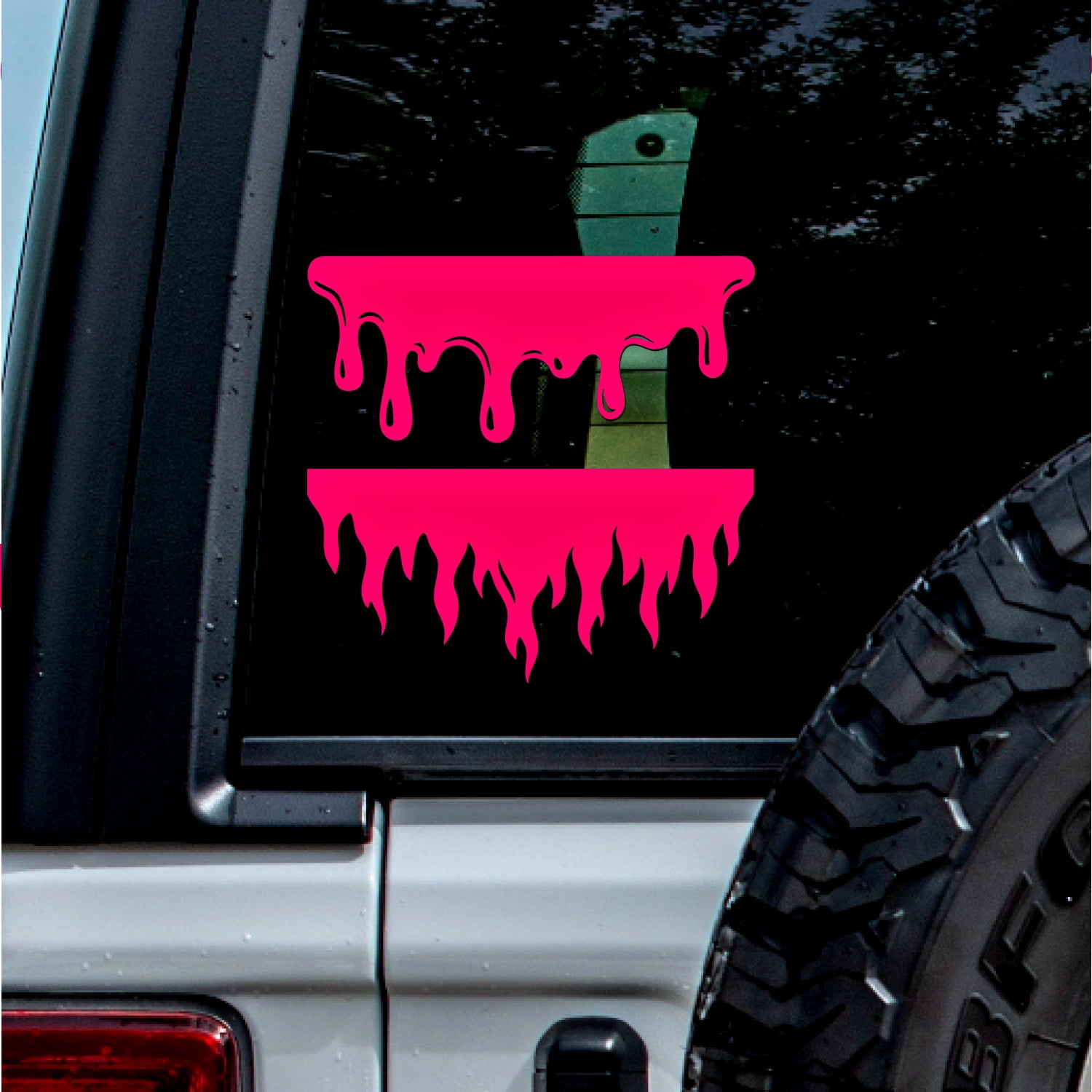 (2 Pcs Pink, 5.9'' x 5.6'') - Vinyl Sticker Decal - "Blood And Slime ...