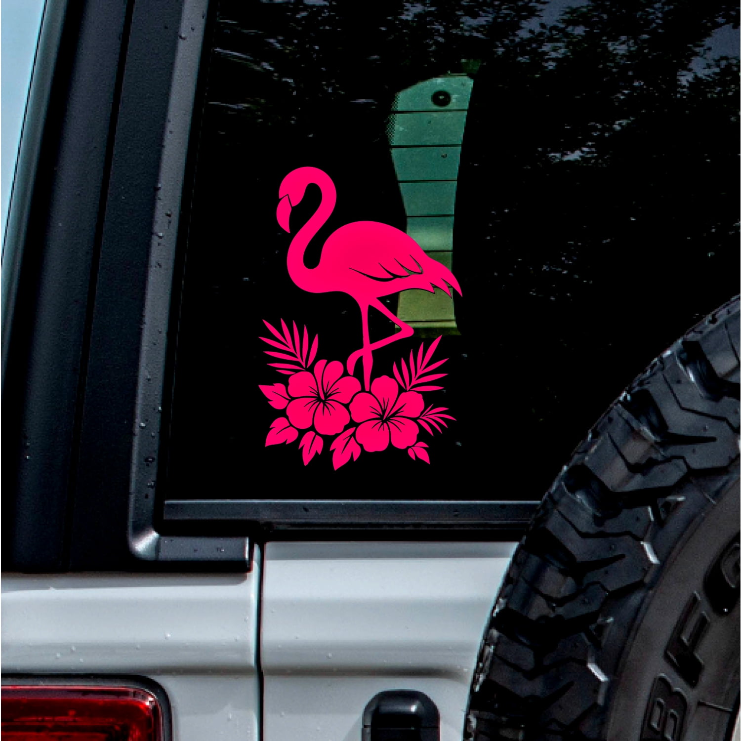 (2 Pcs Pink, 7'' x 10.4'') - Vinyl Sticker Decal - "flamingo" Inspired ...