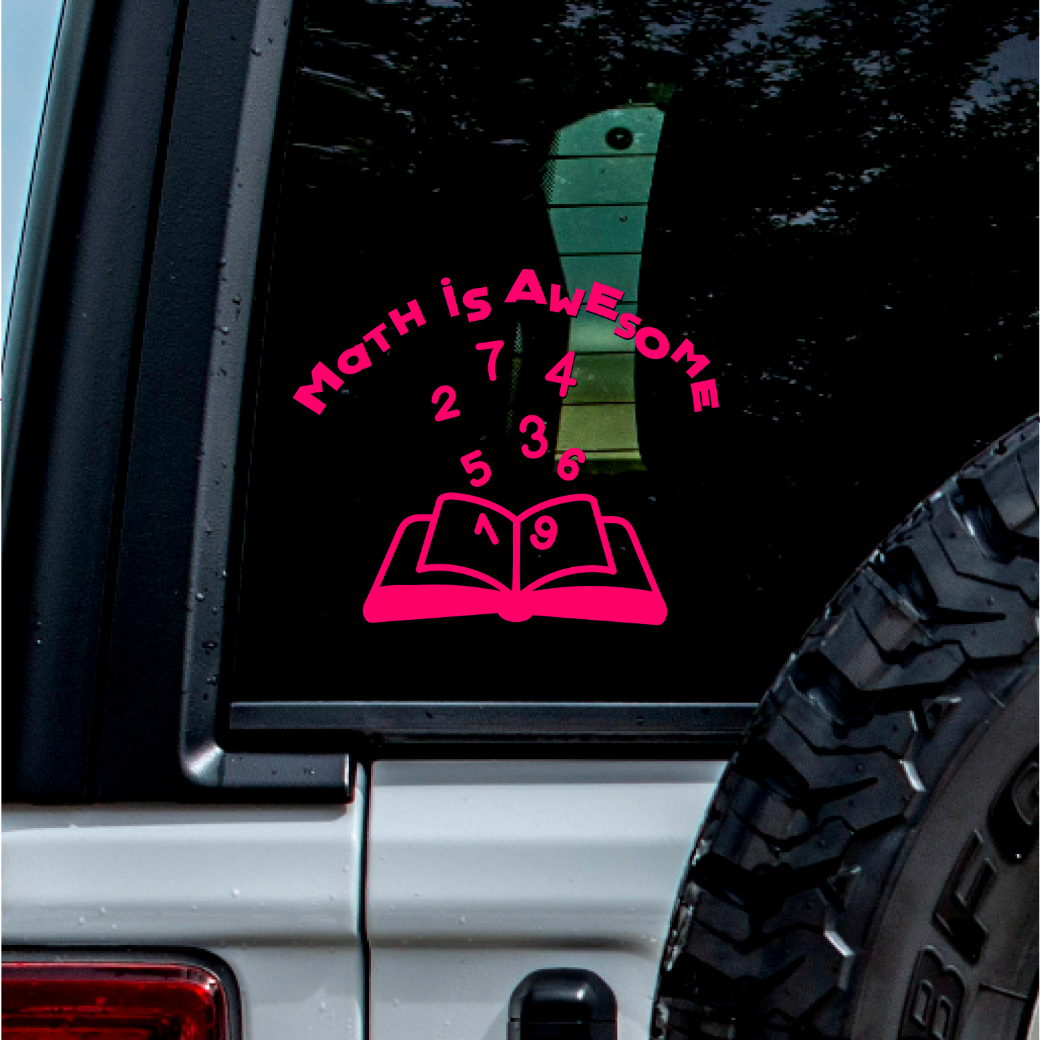 (2 Pcs, Pink, 8.4'' X 7'') Transparent Adhesive Decal Sticker Of Math ...